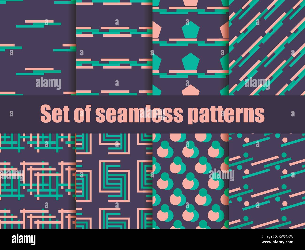 Set of seamless patterns with stripes. Modern abstract backgrounds for ...