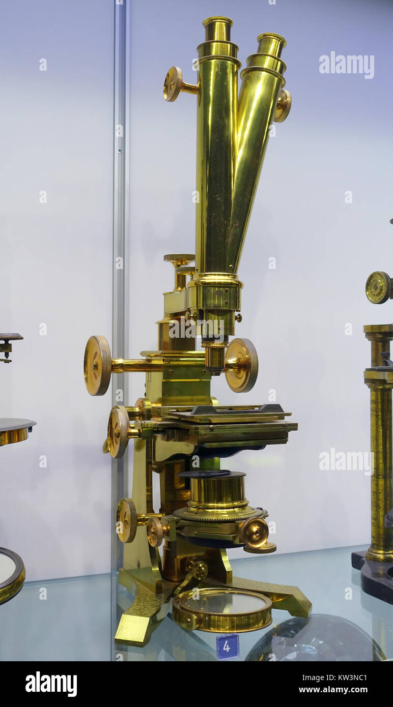 The Binocular Microscope from around 1880, displayed at the Museum of ...