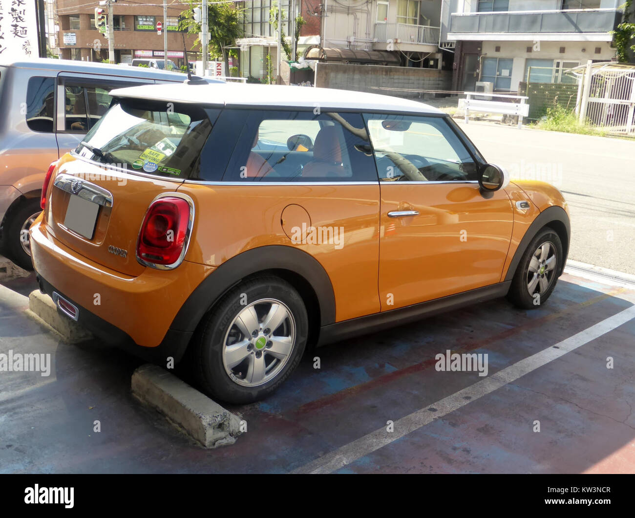 The BMW MINI Cooper (F56) rear view showcases the compact hatchback's ...