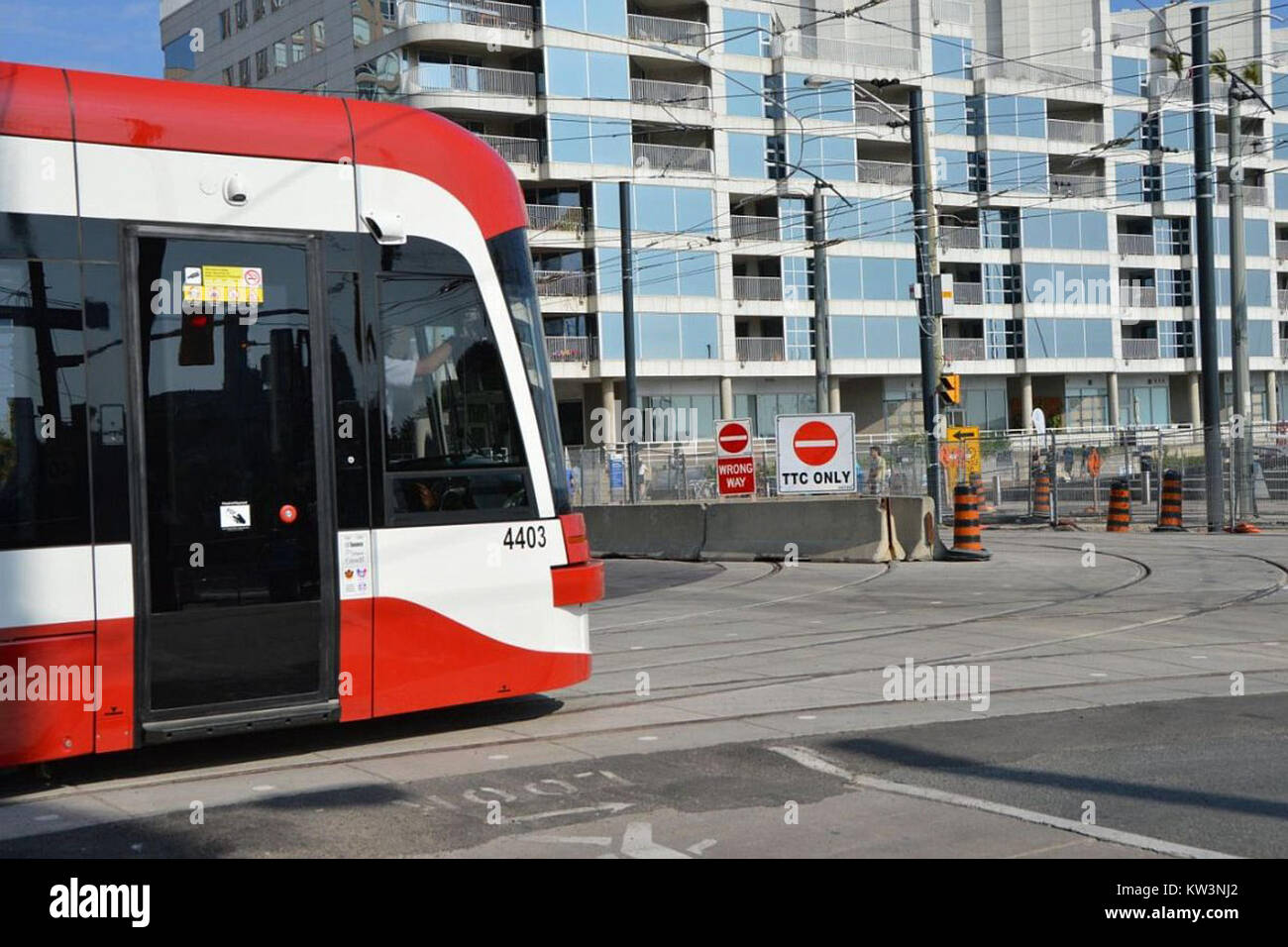 The Bombardier LRV (Light Rail Vehicle) 4403 is seen at the Spadina and ...