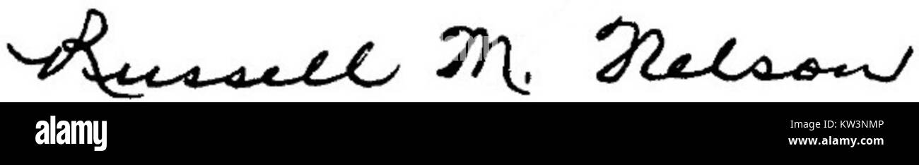 Russell M. Nelson's signature, a notable feature of the leader's public ...
