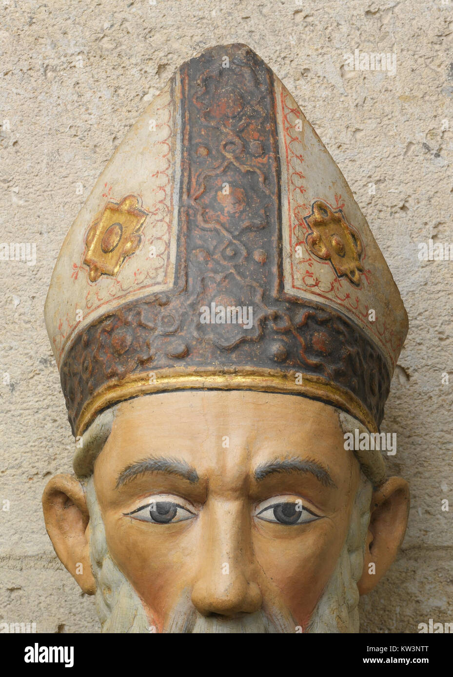 This artwork depicts a blessing by Bishop Saint Nicholas of Bari, a ...