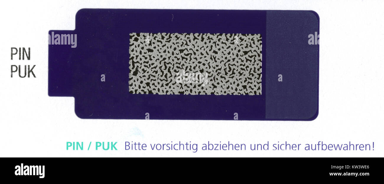 PIN and PUK numbers covered with a sea of digits and foil, representing ...