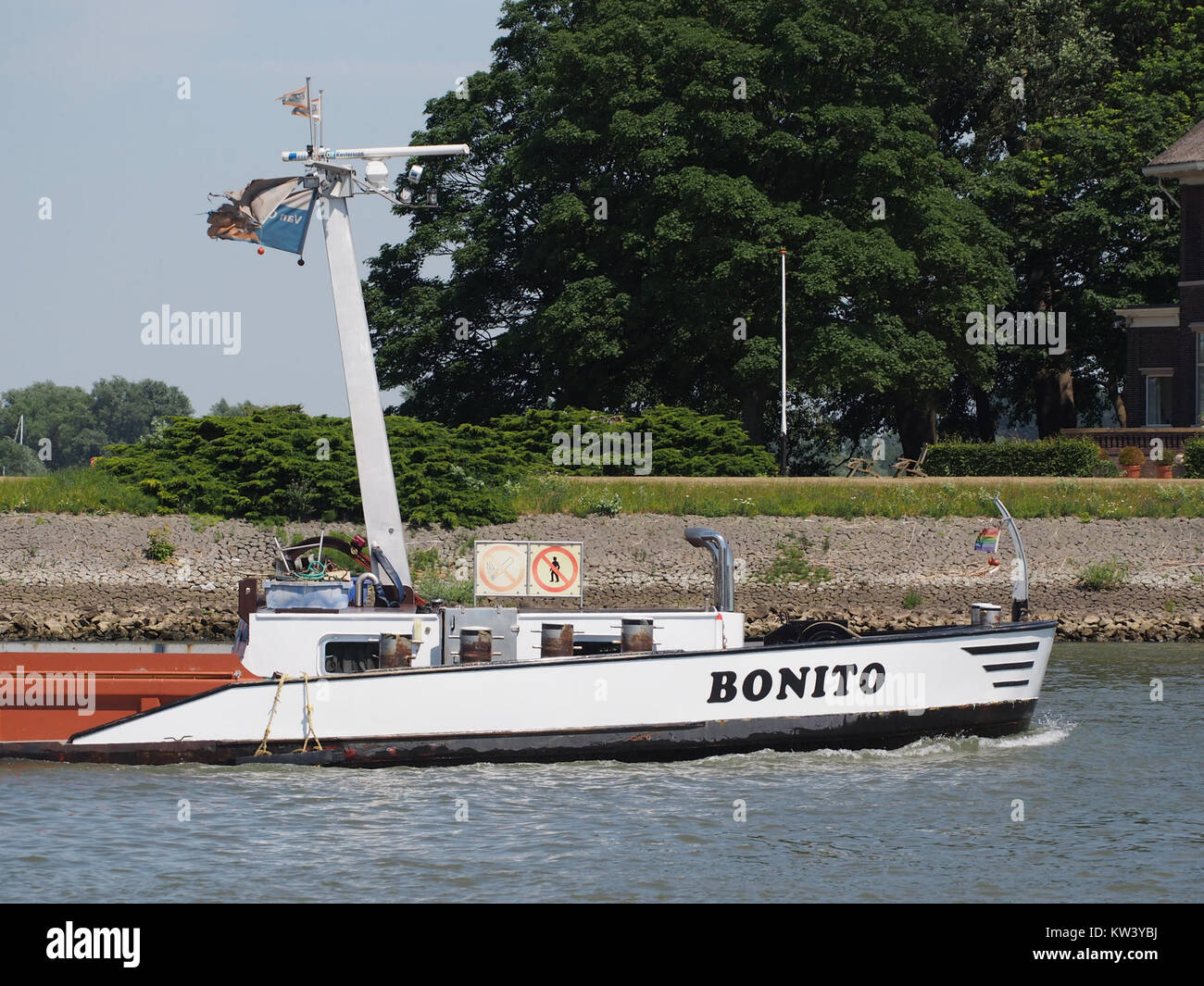 This image captures the Bonito vessel as it turns from the Lek River ...