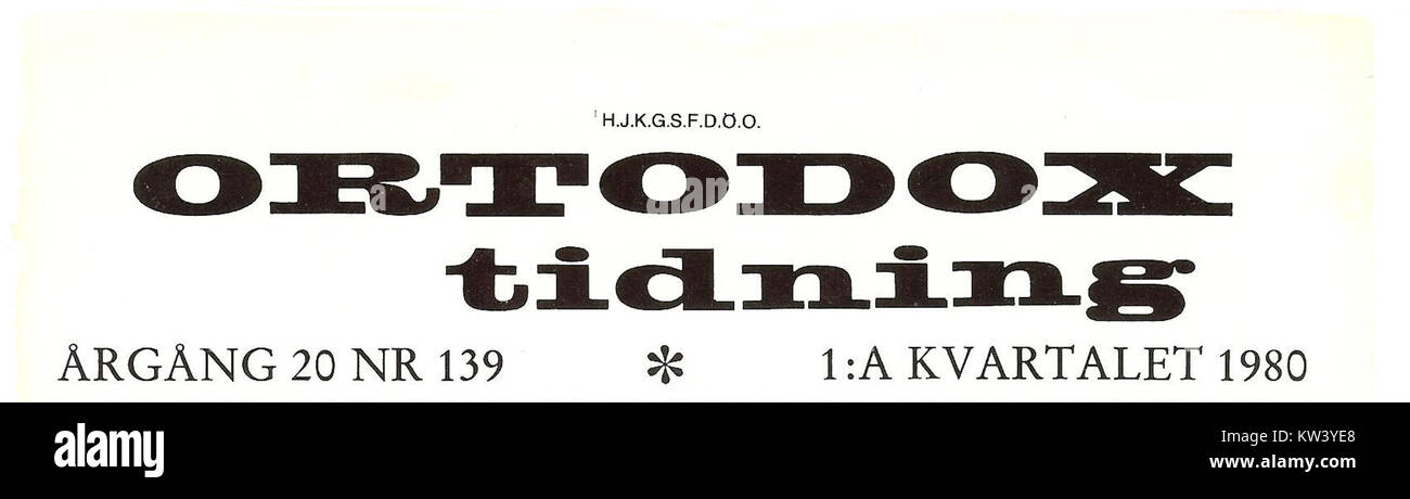Ortodox Tidning logo Stock Photo - Alamy