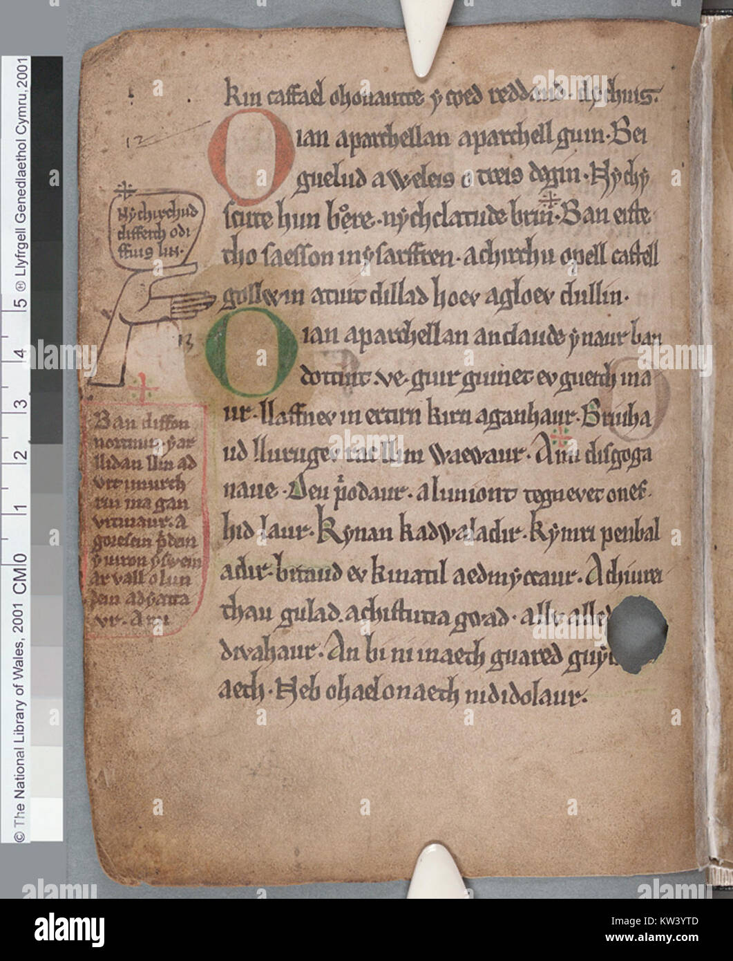 An image of folio 29 verso from the Black Book of Carmarthen, one of ...