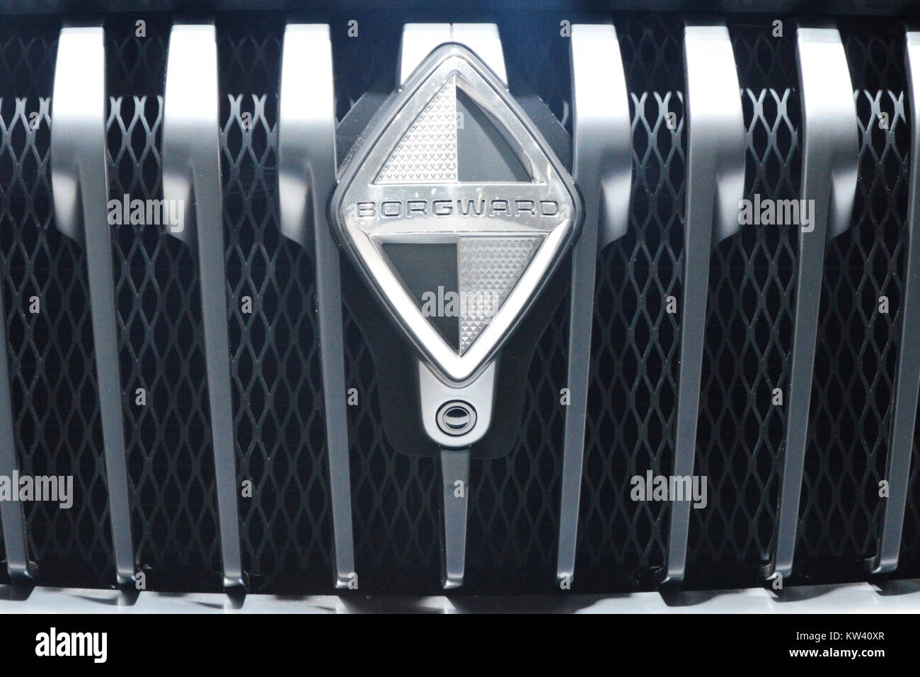 A close-up image of the Borgward logo on a BX7 model, a German luxury ...