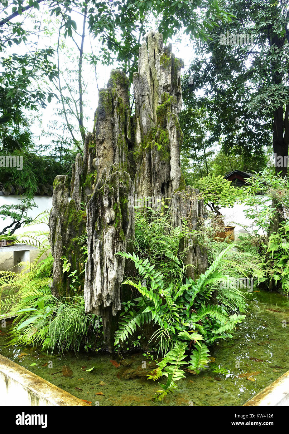 The Bonsai Mountain in the Baihuatan Park of Chengdu, China, features a ...