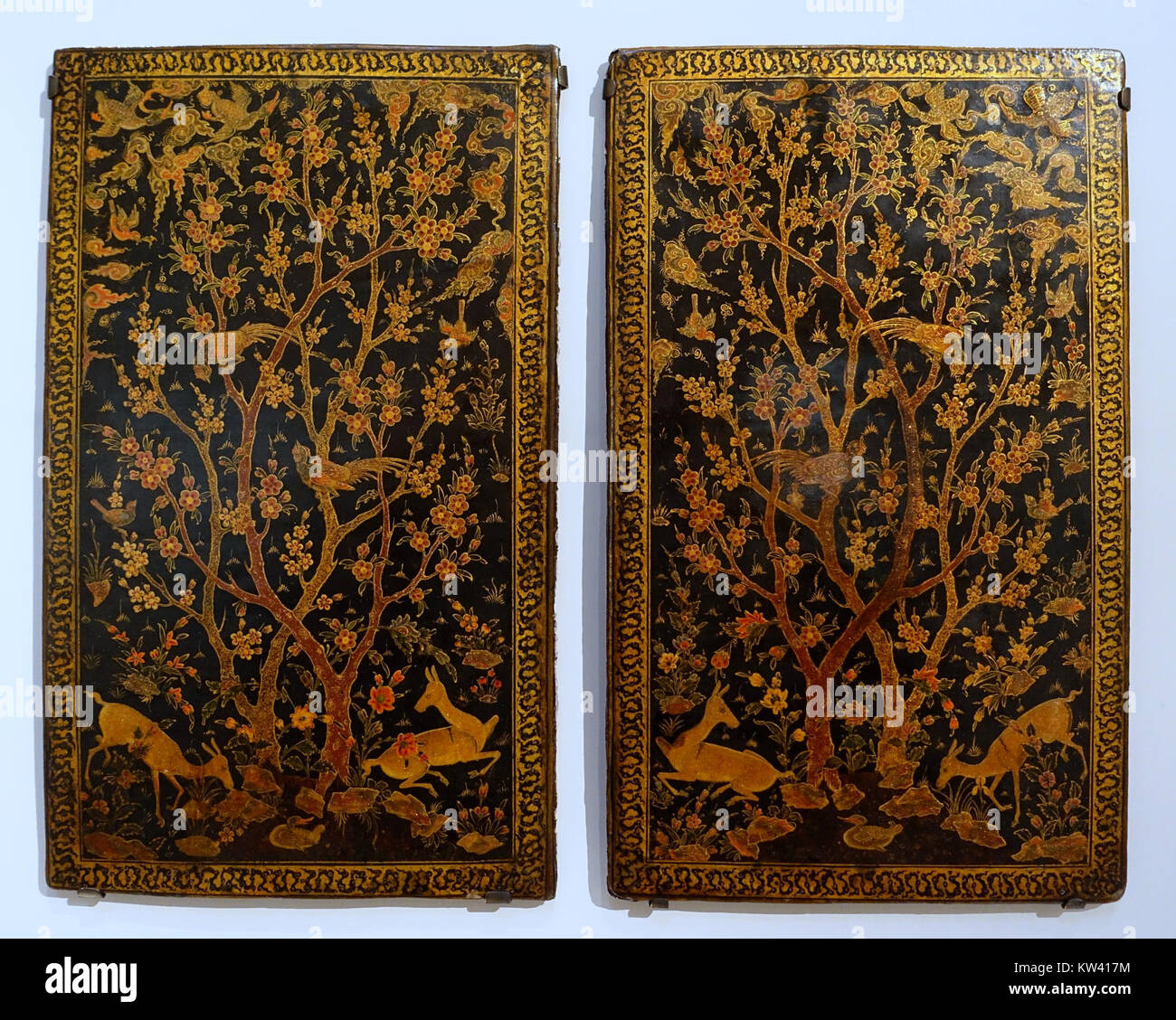 This 16th-century Iranian bookbinding, crafted with cardboard, oil ...