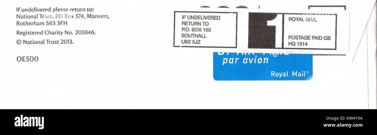 The Royal Mail postage stamp from Great Britain, marked 'Postage Paid ...