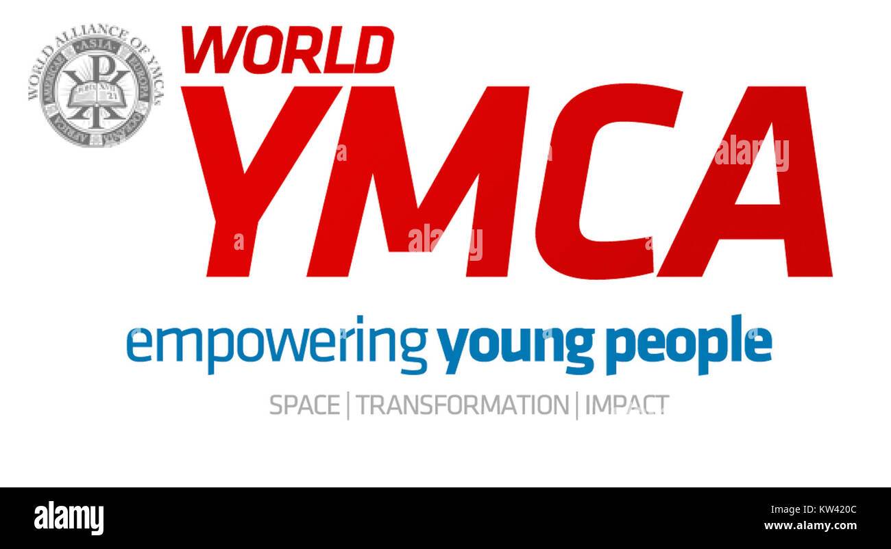 The World YMCA logo from 2015 represents the global organization's mission to empower young ...