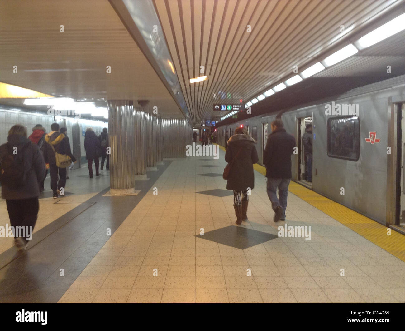 The Bloor-Yonge southbound platform is a busy transit hub in Toronto ...