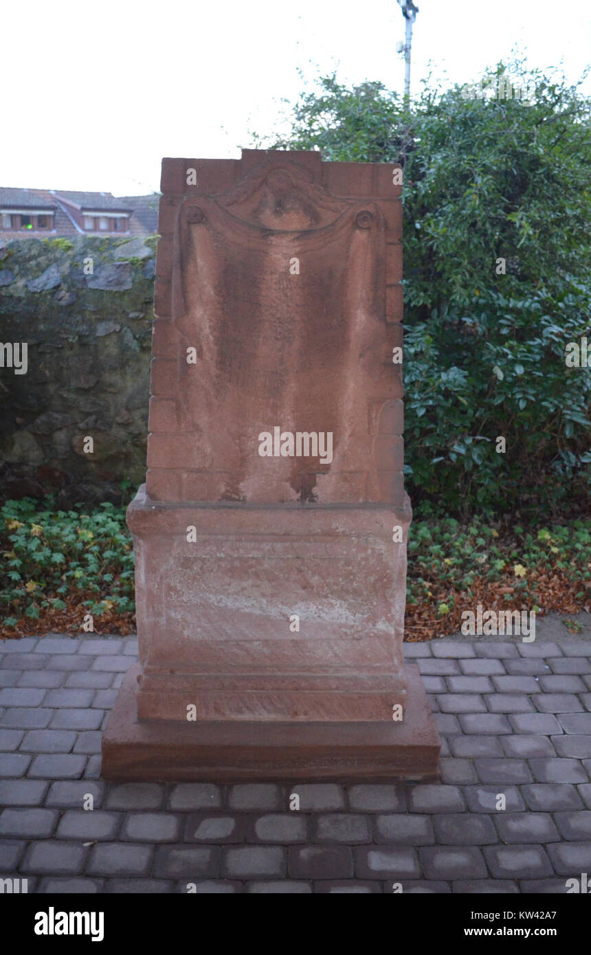 A view of Bickenbach's cemetery Lapidarium, showcasing historical grave markers and stone ...