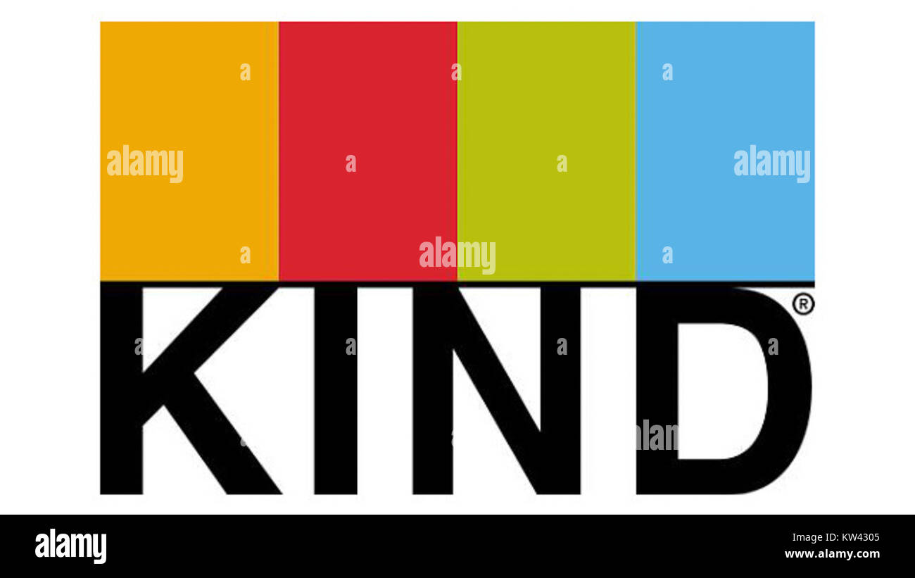 The logo for KIND Bars, a brand known for its healthy snacks, features ...