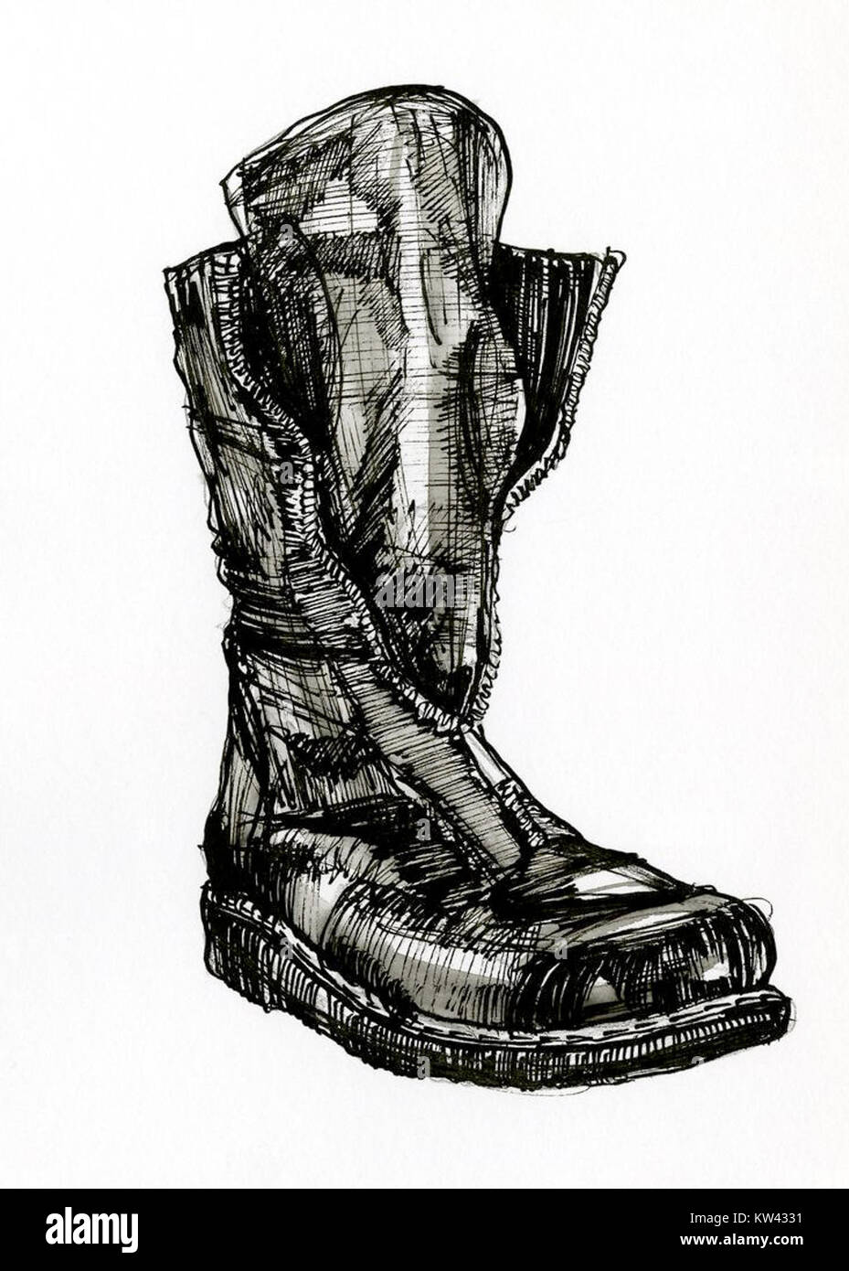 A drawing of boots, capturing the artistic interpretation of this ...