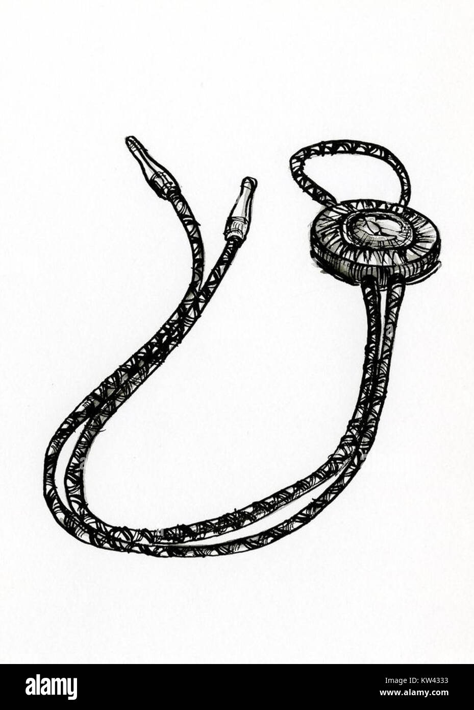 A drawing of a bolo tie, a distinctive necktie style popular in the ...