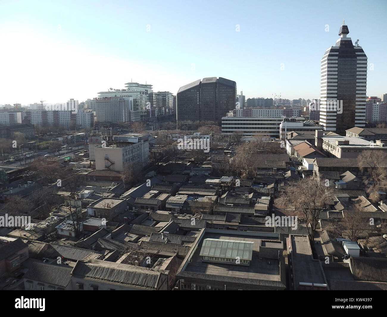 The birdview of Xuanwumen, located in the Xicheng district of Beijing ...