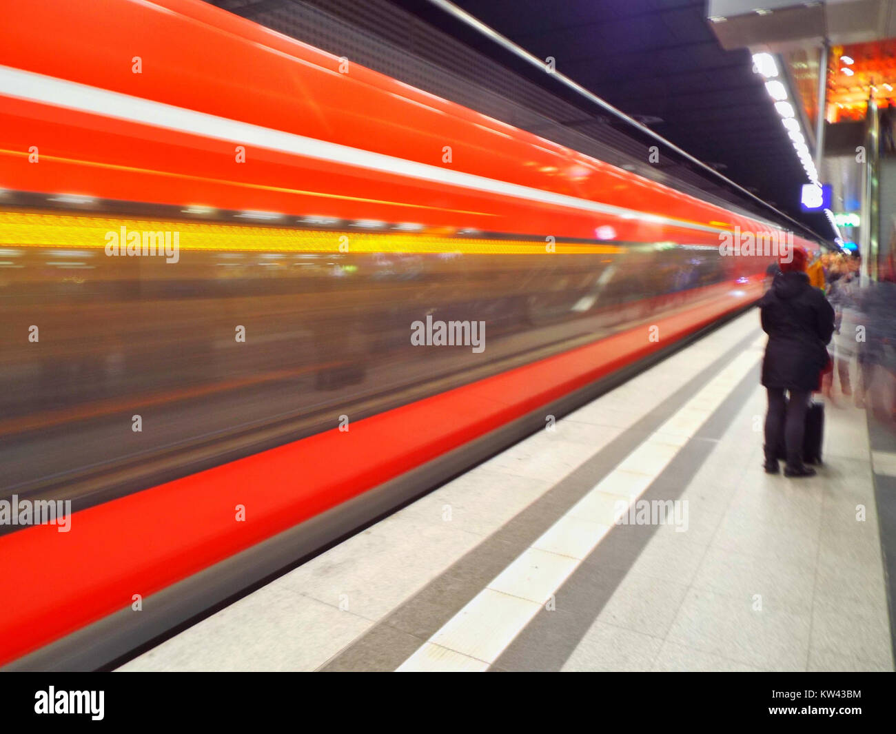 This image captures the motion blur of a transit scene, showcasing the ...