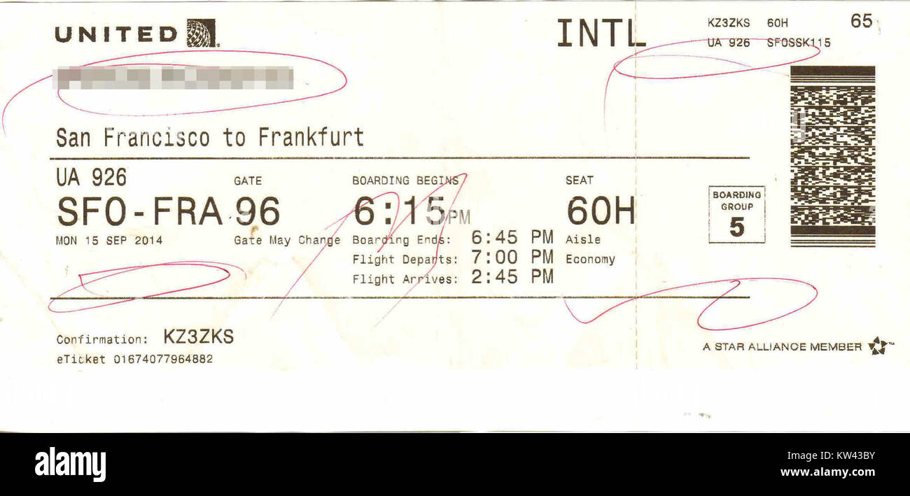 United Airline Boarding Pass
