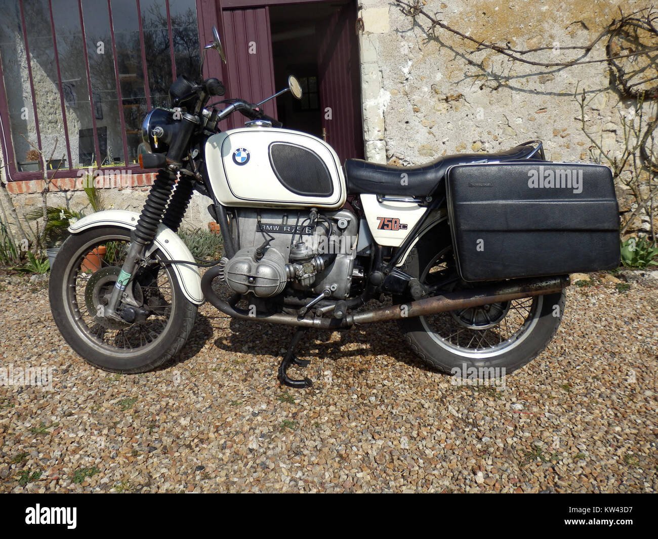 A 1970s BMW R75/6 motorcycle, known for its durability and engineering ...