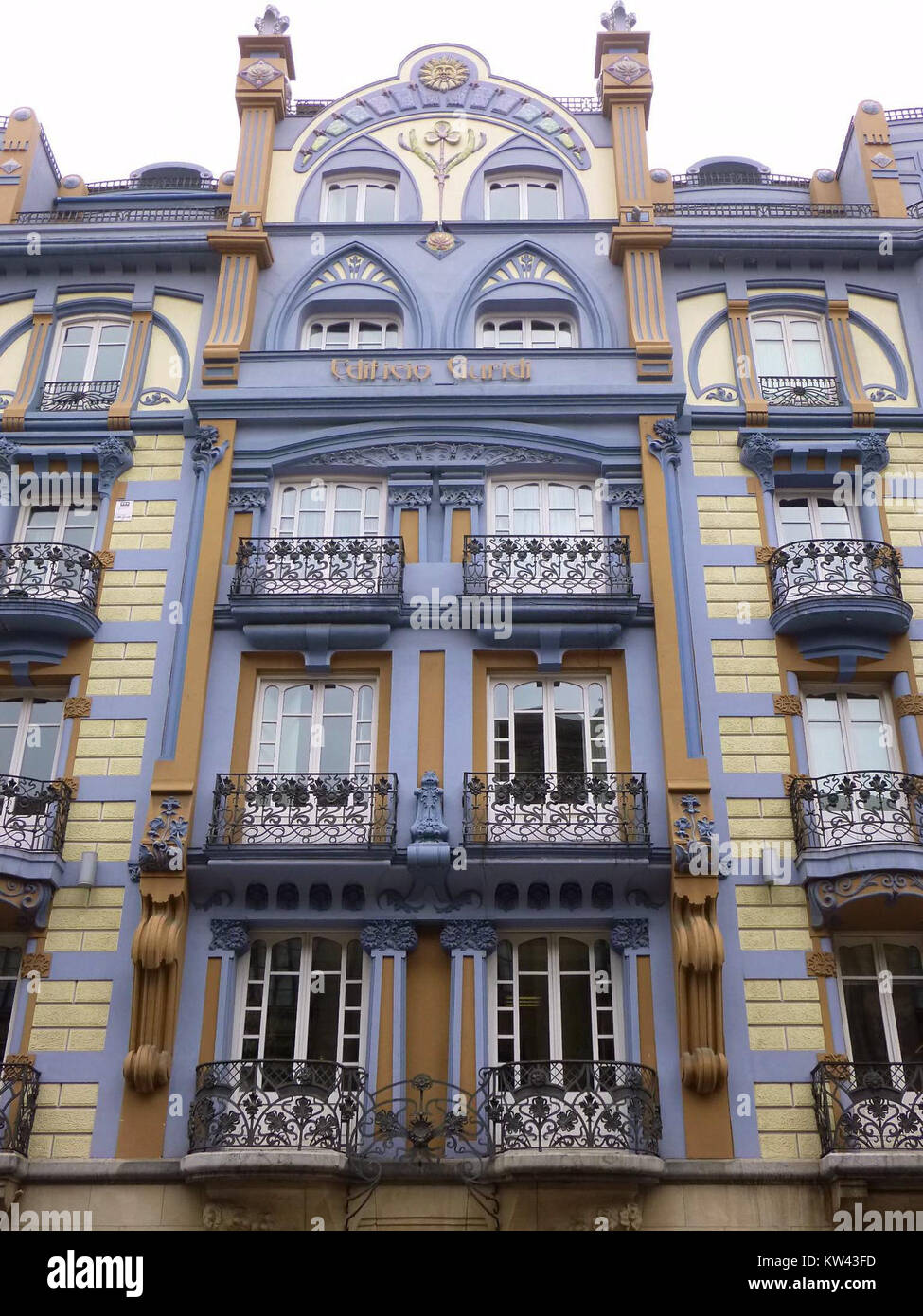 The Edificio Guridi in Bilbao, a historical building known for its architectural style, pictured ...