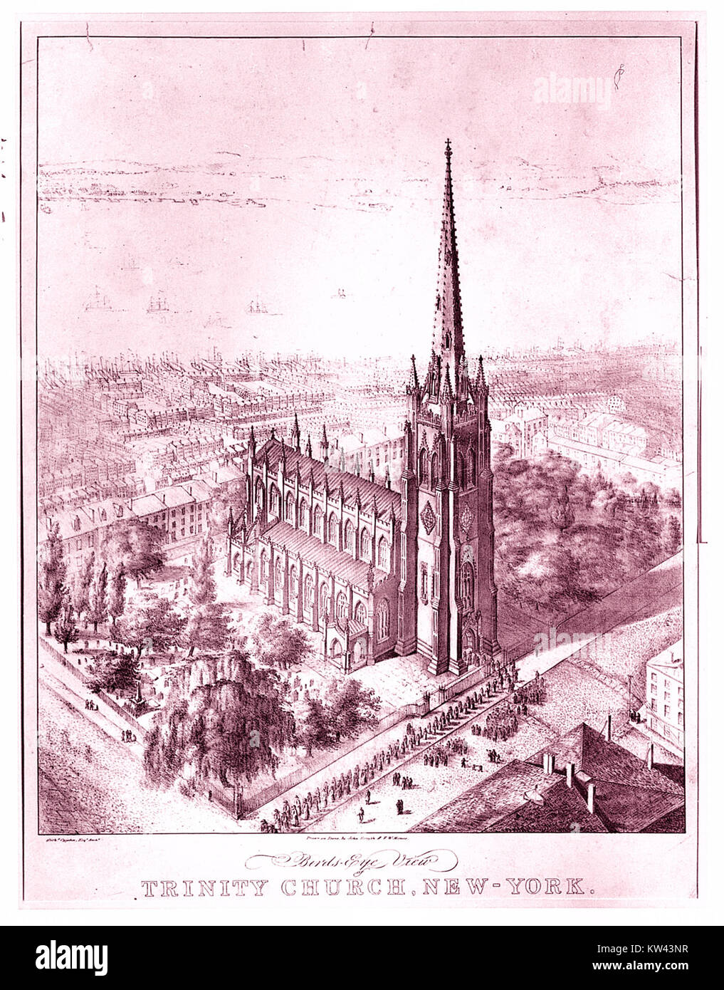This bird's-eye view of Trinity Church in New York offers a unique ...