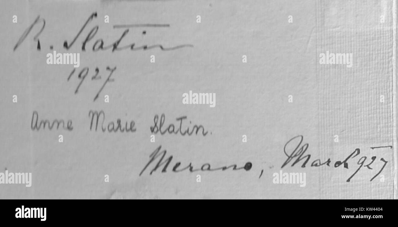 Rudolf Slatinâ€™s signature from 1927 marks a significant moment in his ...