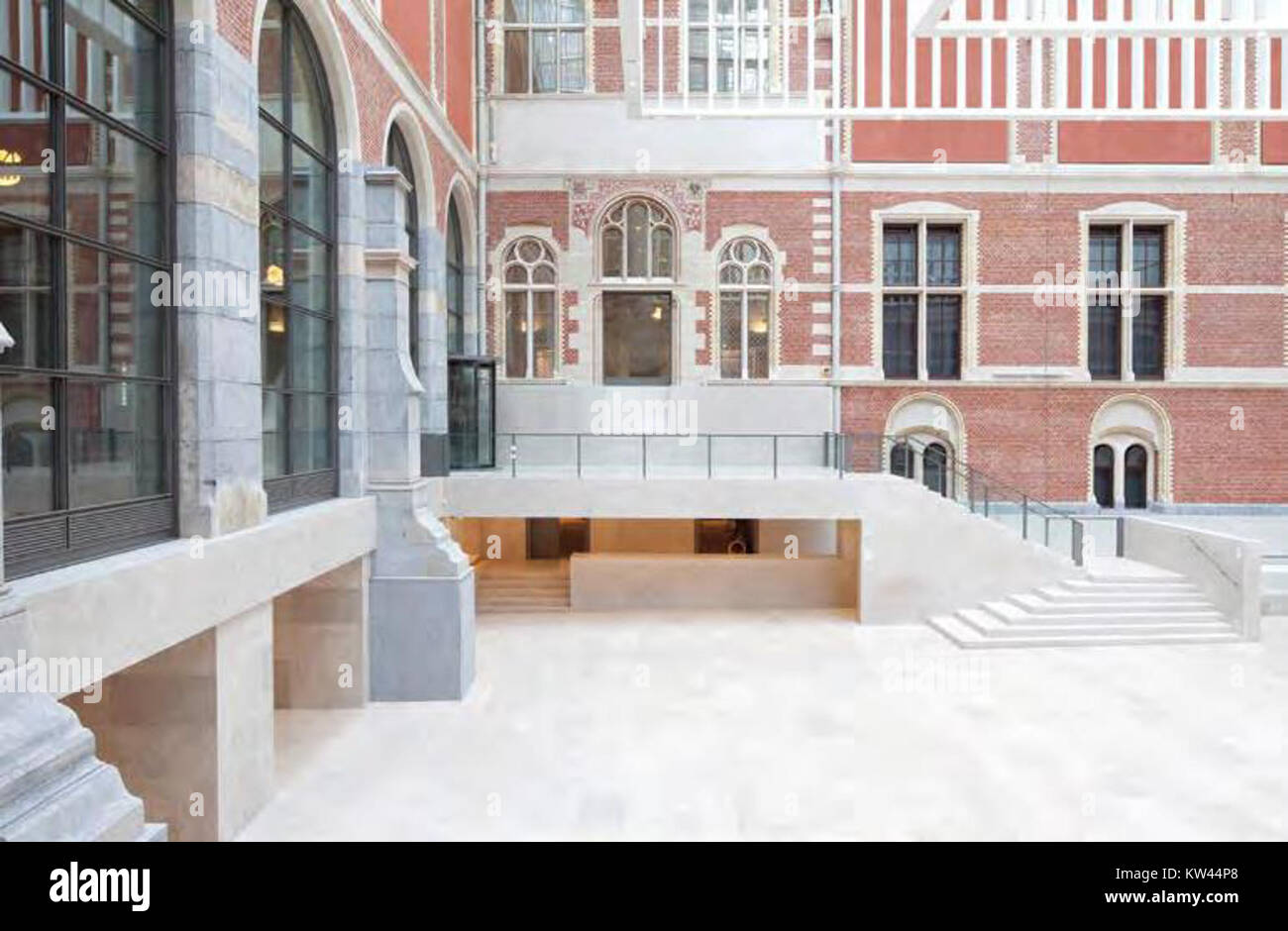 This passage connects two sections of a building, leading to an atrium ...