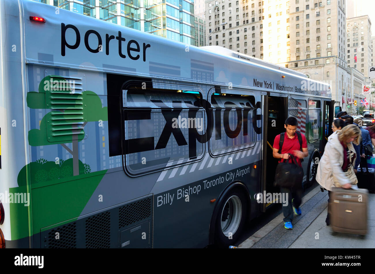 A photograph or advertisement showing the Billy Bishop Airport Shuttle ...