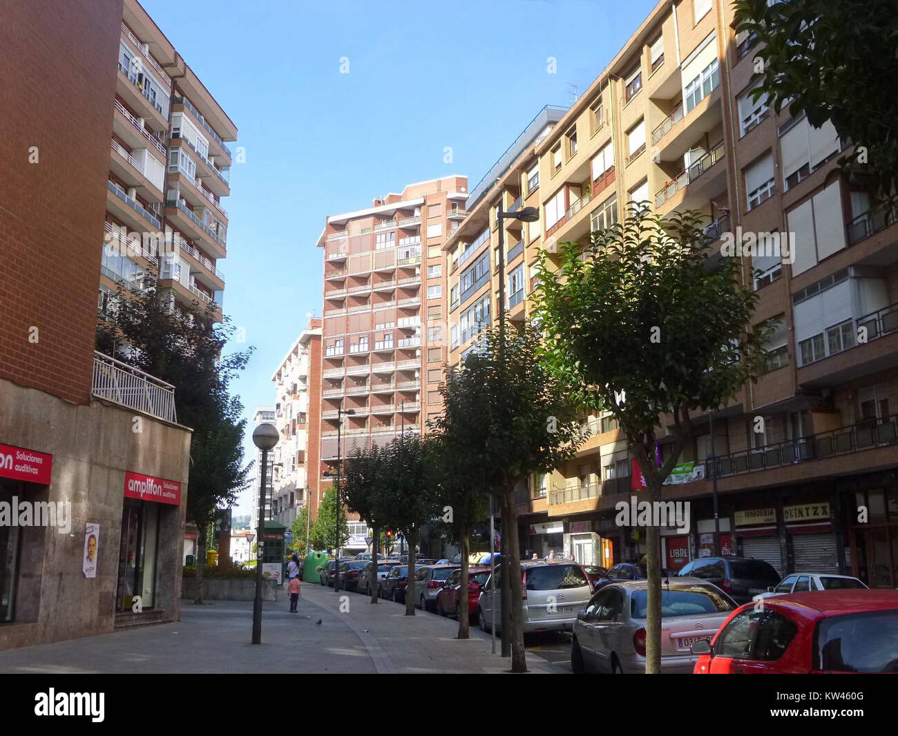 This image captures the Santutxu neighborhood in Bilbao, Spain ...