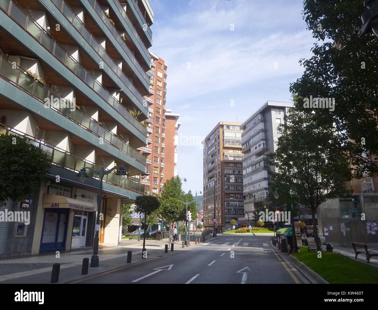 Photograph of Santutxu, a densely populated residential neighborhood in ...
