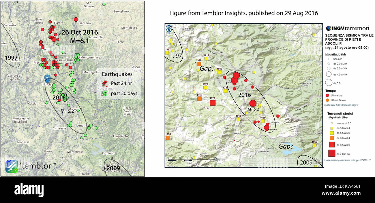 The second damaging shock from the Italy earthquake, which originated ...