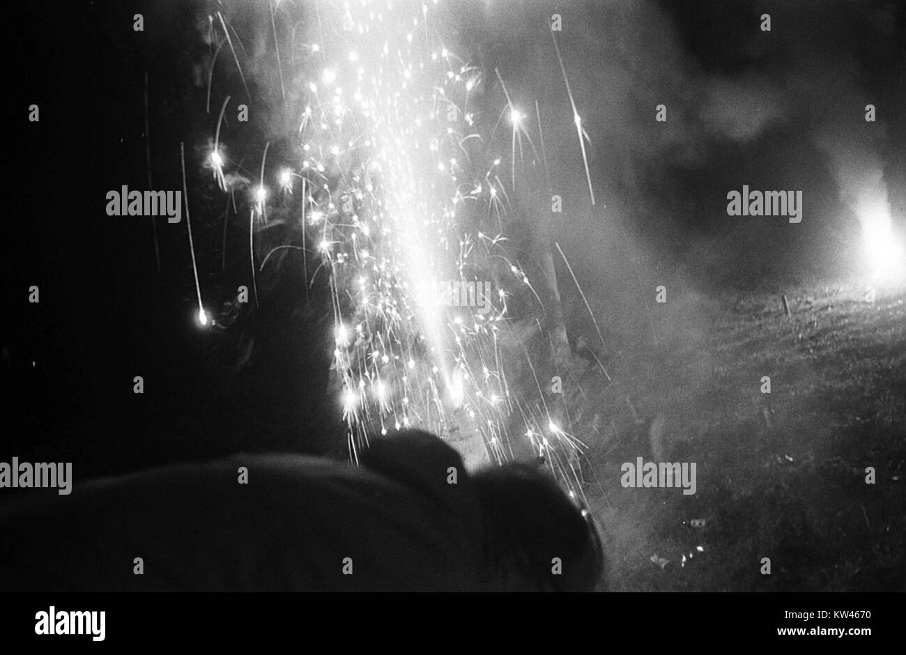 This photograph captures Bonfire Night celebrations in Lampeter, Wales ...
