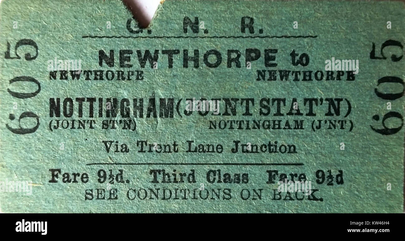 This is a vintage train ticket from 1904, issued for travel between ...