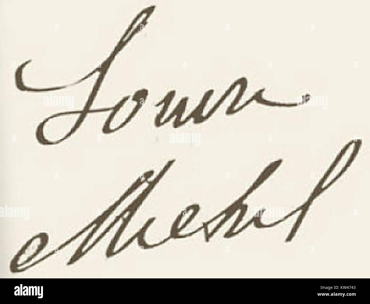 The signature of Louise Michel, a key figure in French history ...