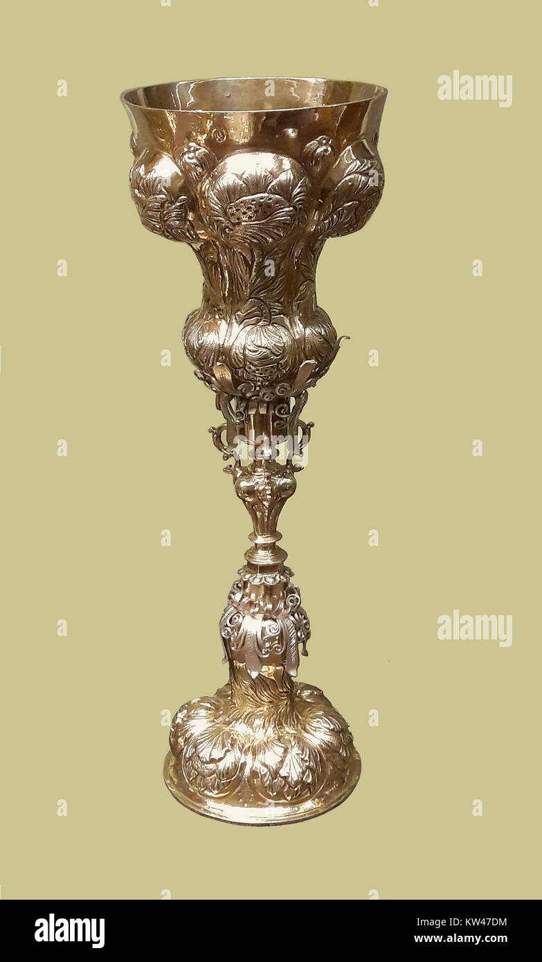 The Biermann Baroque goblet, featuring intricate designs of tulips and ...