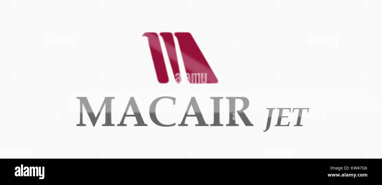 The Macair Jet logo represents the aviation company, featuring a modern ...