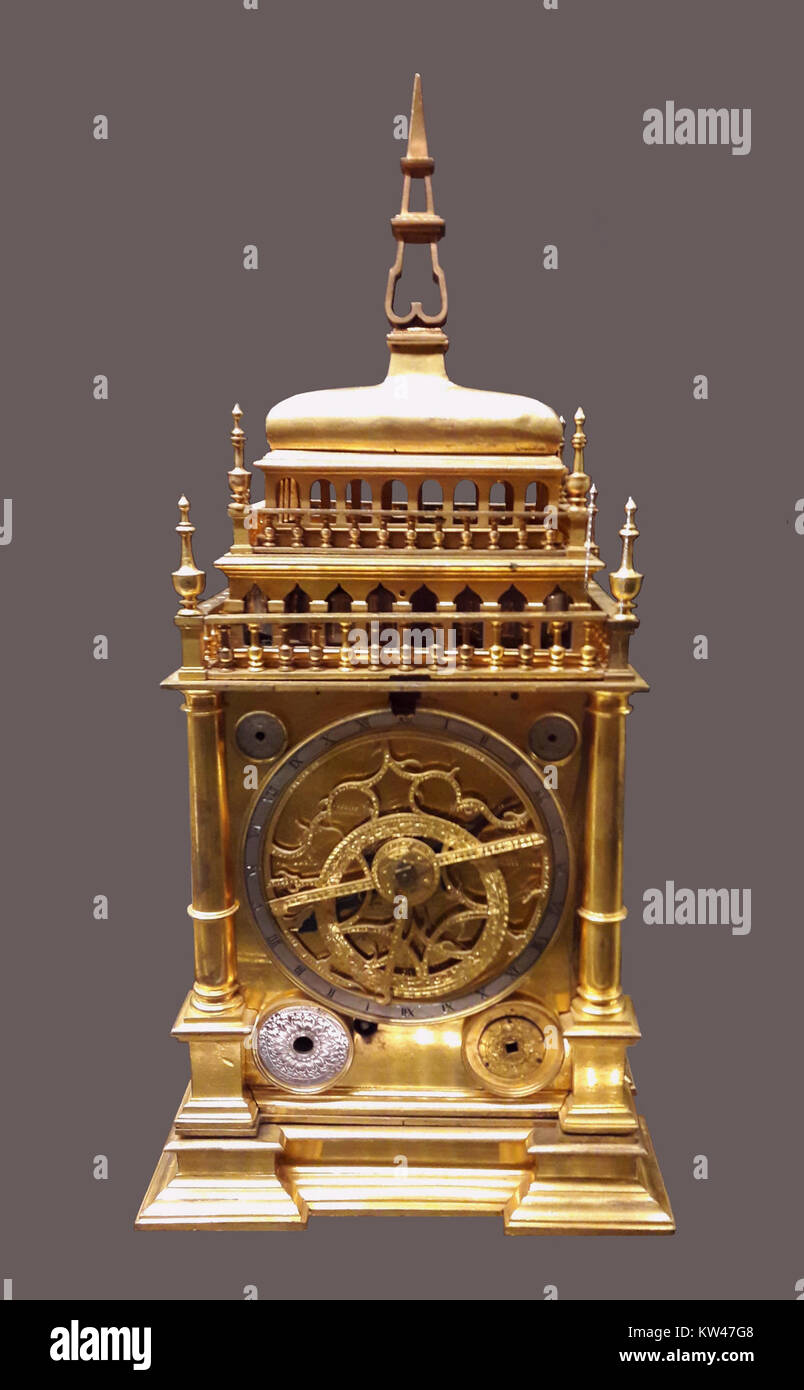 This Bommel astronomical table clock in tower form combines intricate ...
