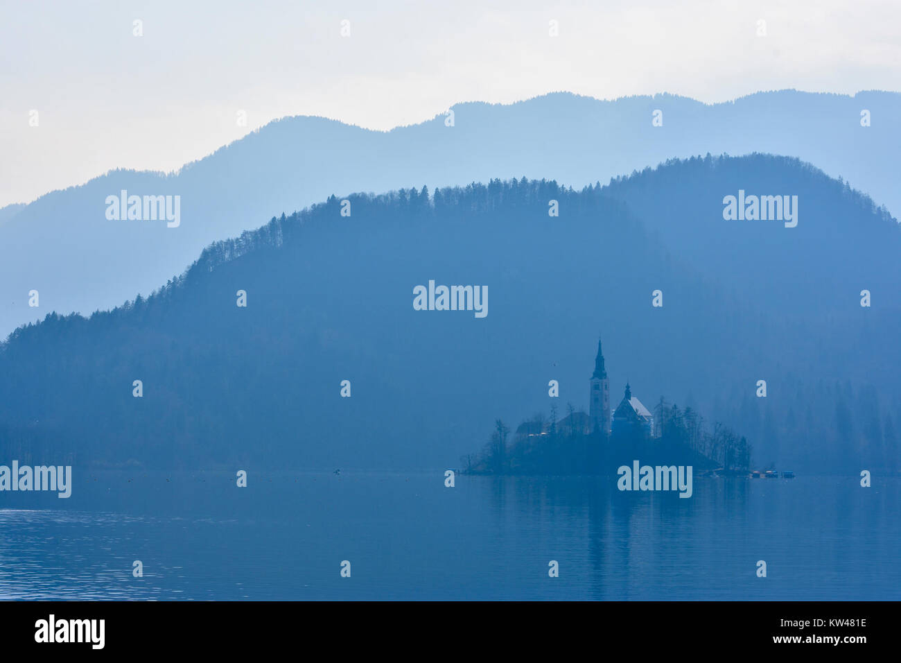 Bled Lake, located in Slovenia, is a picturesque glacial lake known for ...