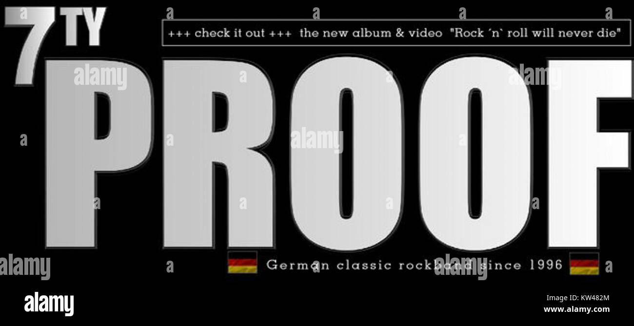 The logo of the band 7TY PROOF represents the distinctive branding and ...