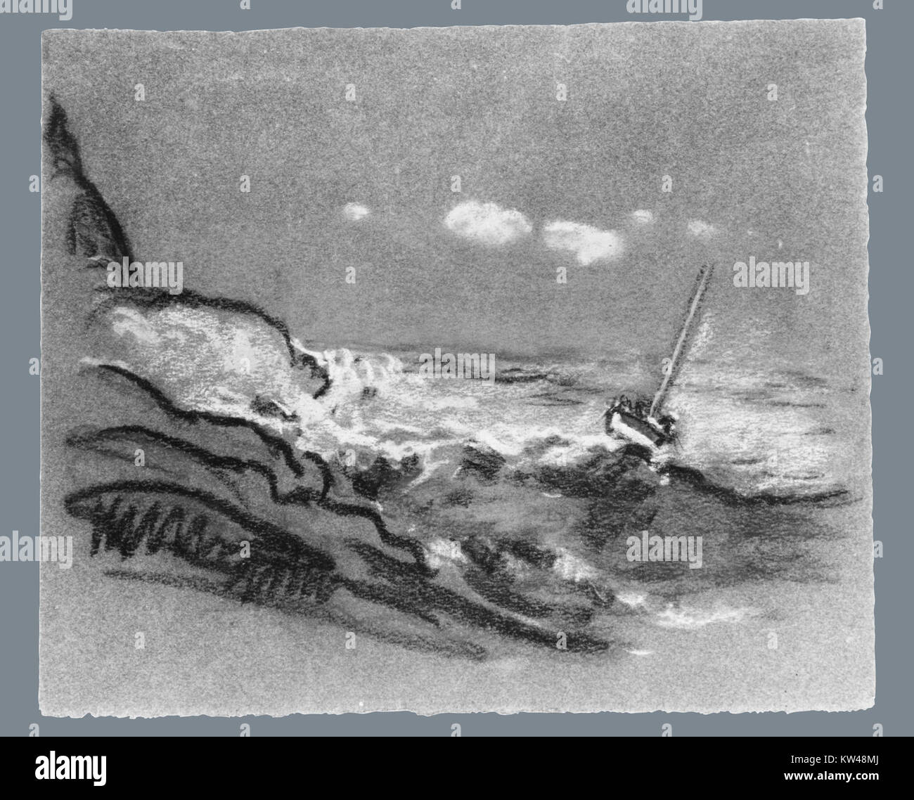 This image, cataloged as MET ap58.21.35, depicts a boat in distress, a ...