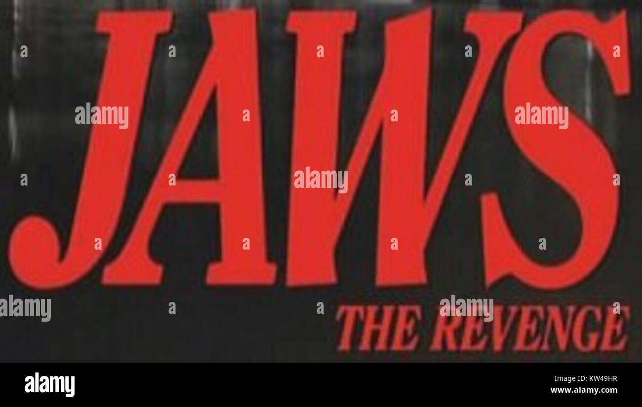The logo of 'Jaws: The Revenge' represents the final film in the 'Jaws ...