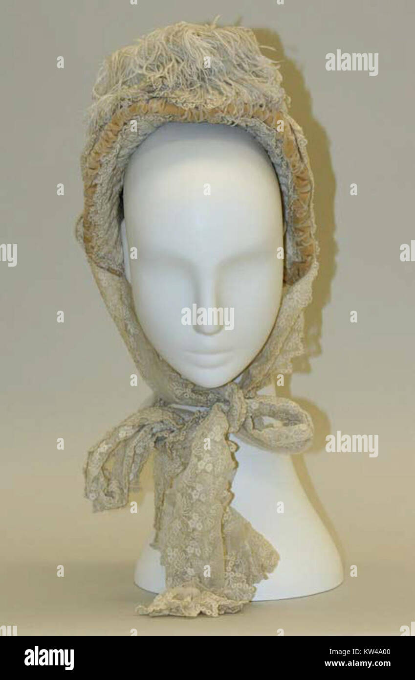 A decorative bonnet from the MET collection (1977.67 F), showcasing ...
