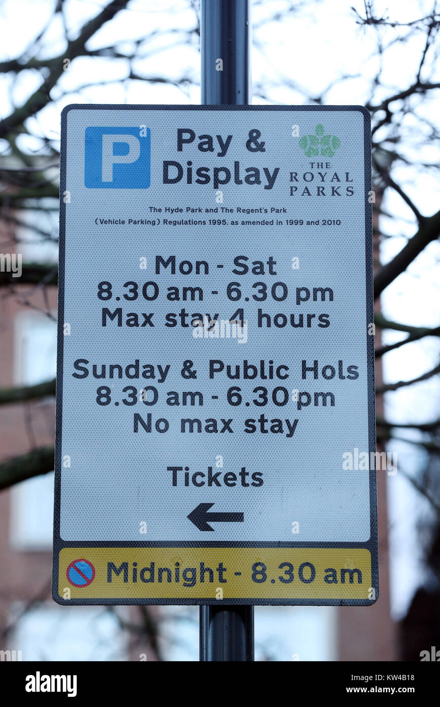 A parking restriction notice on South Carriage Drive in Hyde Park ...