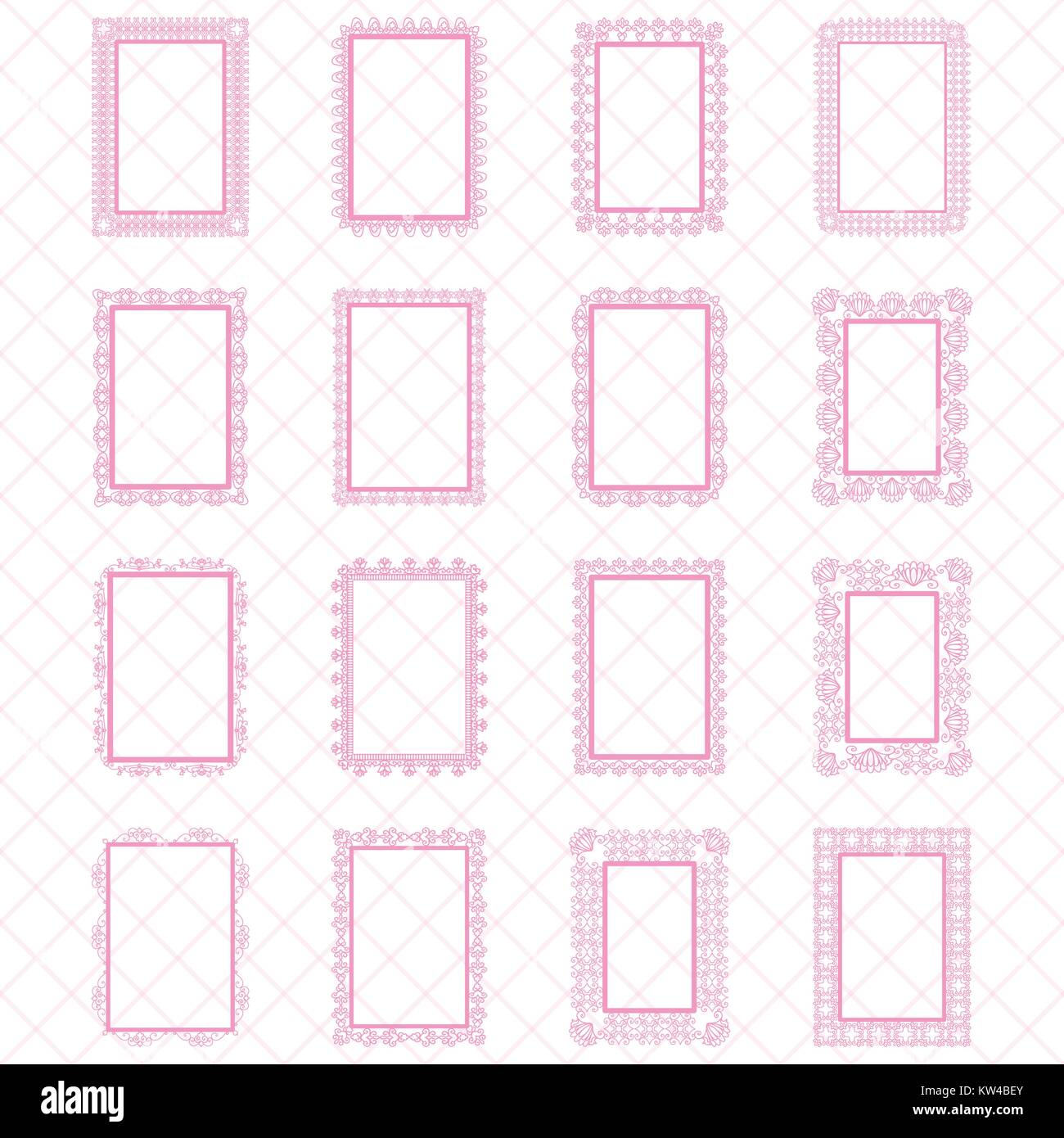 Elegant Lace Border Frames laser cut Picture Frames Stock Vector Image ...