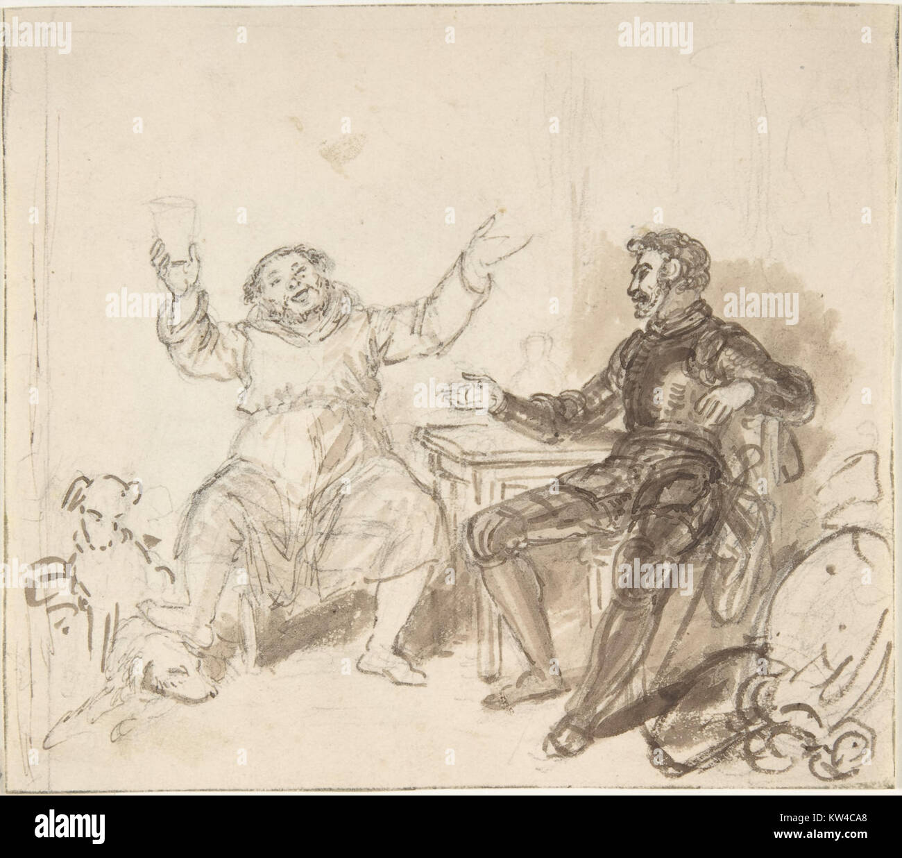 This book illustration, created for a medieval text, depicts a knight ...