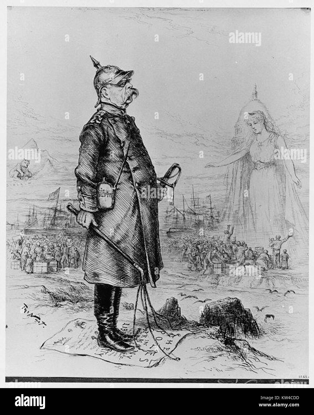 This artwork, titled 'Bismarck and Liberty,' is part of the ...