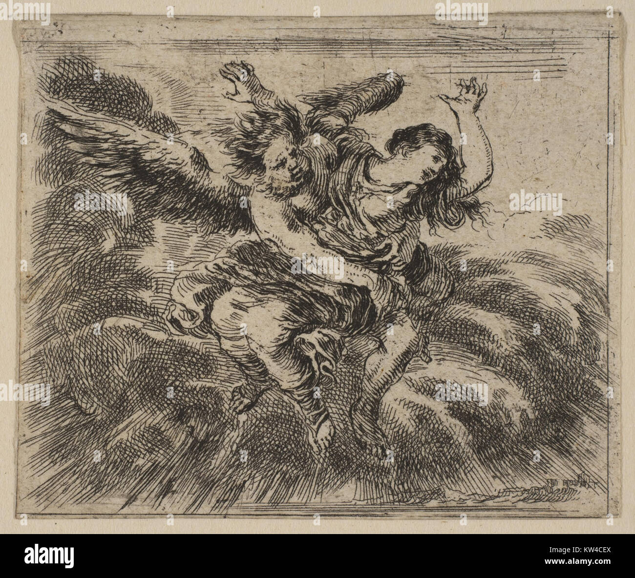 This artwork, 'Boreas and Oreithyia' from 'Game of Mythology,' portrays ...
