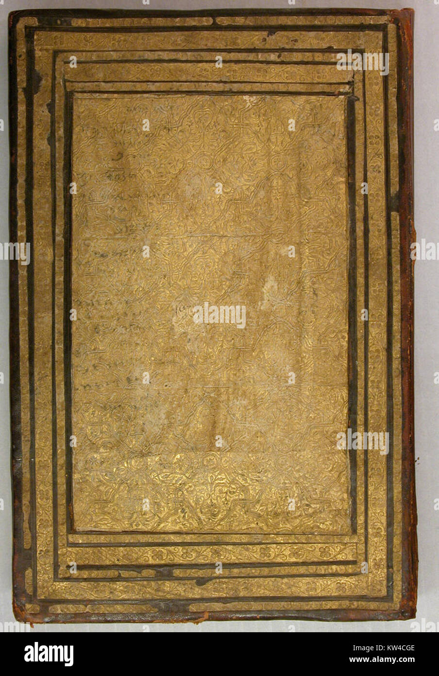 Photograph of a bookbinding example, labeled 'Jild i kitab,' part of ...