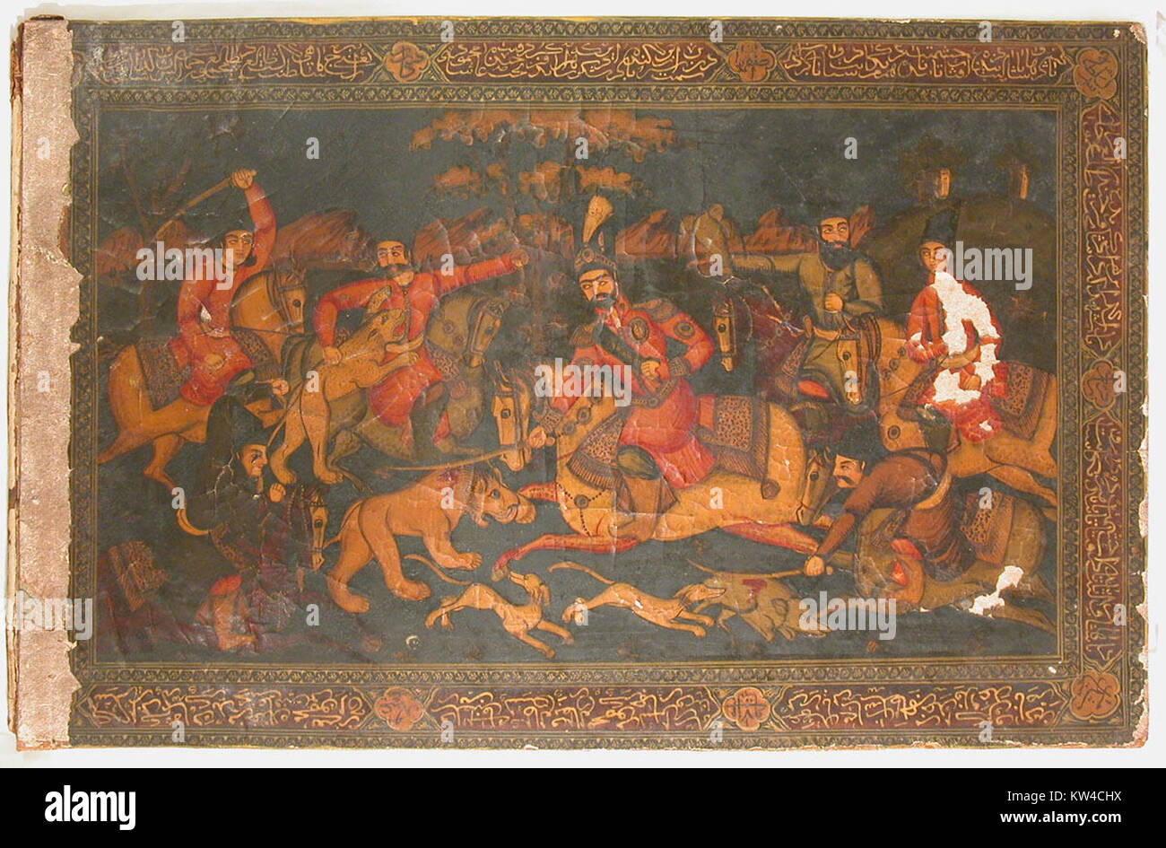 This image depicts a historical piece of bookbinding, showcasing the ...